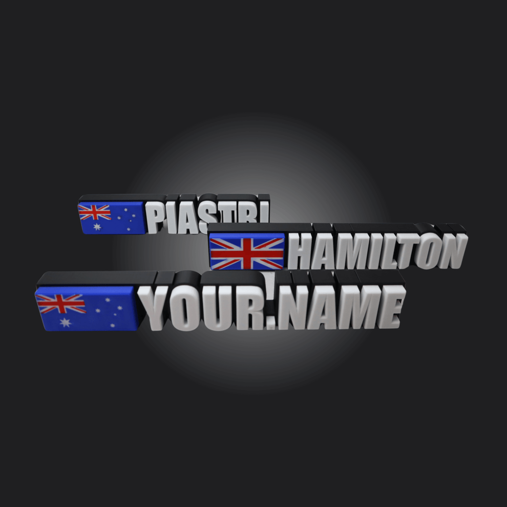 Custom Driver Name Plate – Personalized Sim Racing Tag – Sim Mods Hub